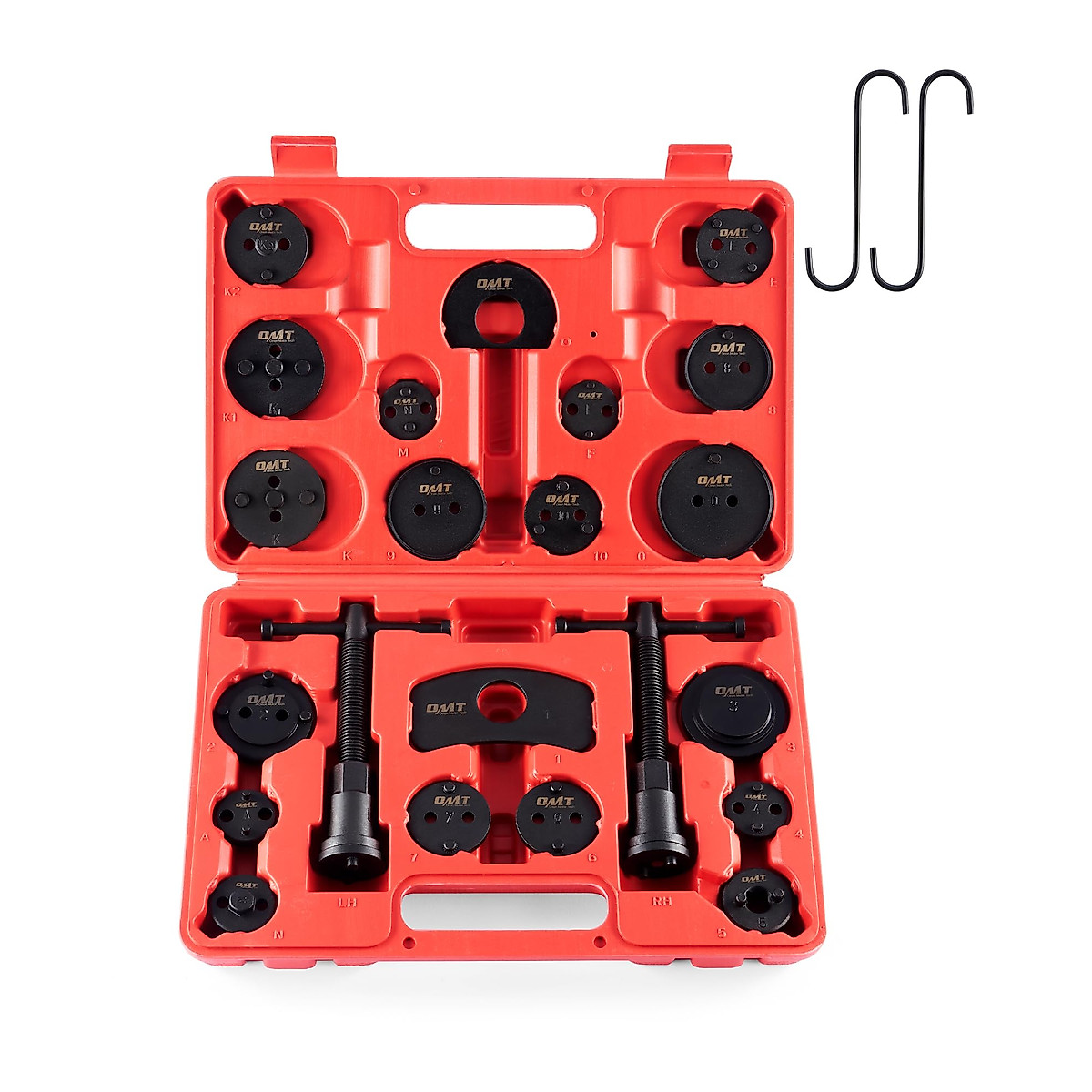 Orion Motor Tech Disc Brake Pad and Caliper Service Tool Kit | Professional Disc Brake Caliper Compression Tool Kit | Universal Disc Brake Caliper and Piston Wind Back Tool Set with Case