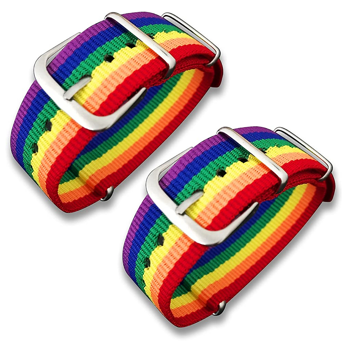 XGiGiX Rainbow Gay LGBTQ Pride Bracelets - 2Pcs Couple Adjustable Rainbow Watch Bands - Best LGBTQ Gift for Gay & Lesbian. Incoluded 5Pcs Tattoo Stickers.