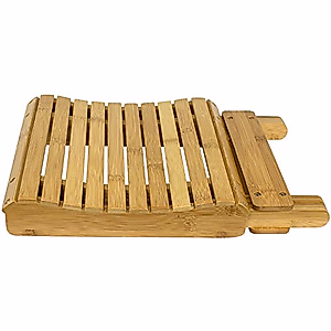 Sorbus Bamboo Folding Step Stool Bench - for Shaving, Shower Foot Rest, Bath Chair - Great for Bathroom, Spa, Sauna, Wooden Seat, Fully Assembled - 11.75" D x 12.25" W x 13.75" H