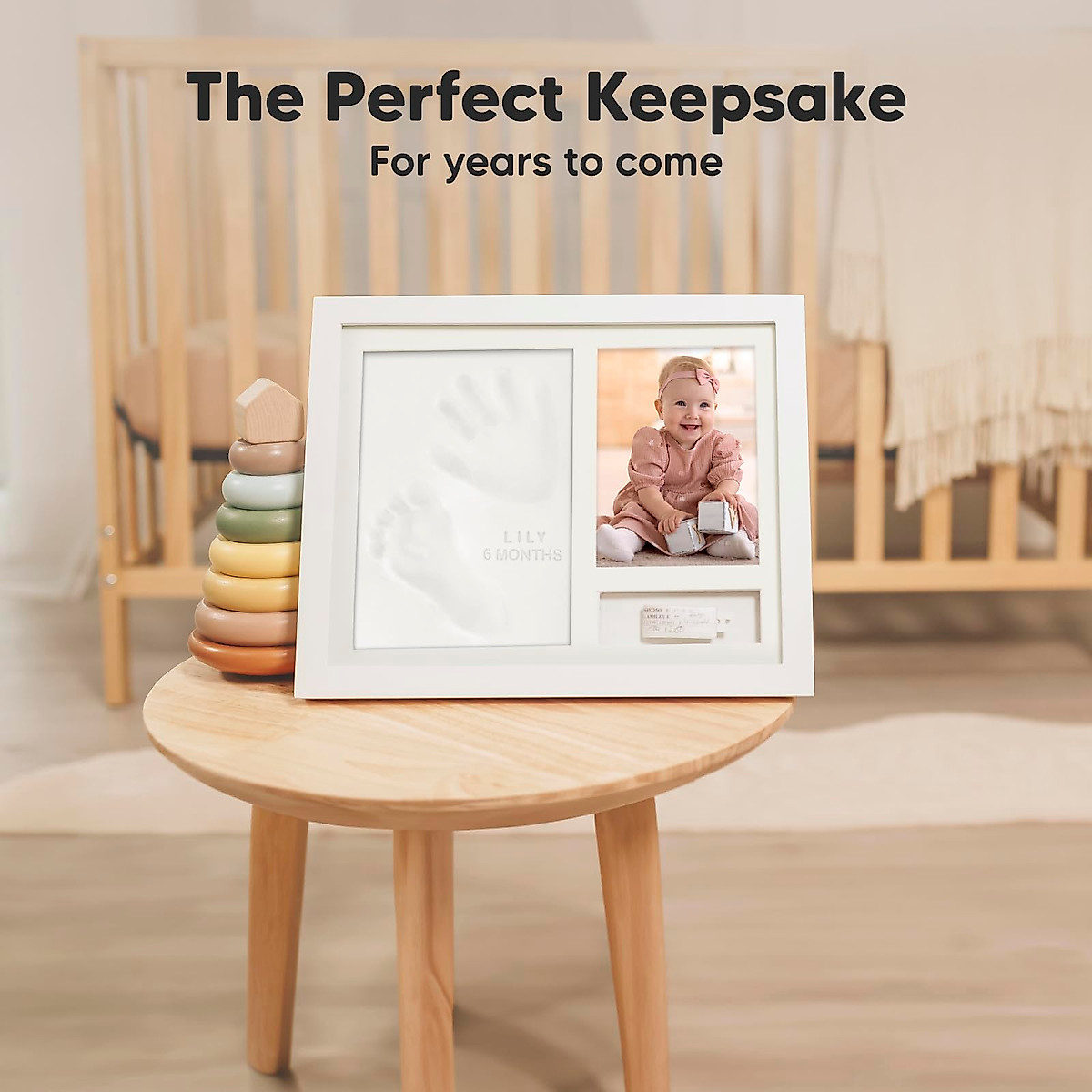 KeaBabies Baby Footprint Kit - Baby Hand and Footprint Kit, Baby Shower Gifts for Mom, Baby Keepsake, Personalized Baby Picture Frame Print Kit, Baby Handprint Kit, Mother's Day Gifts (Alpine White)