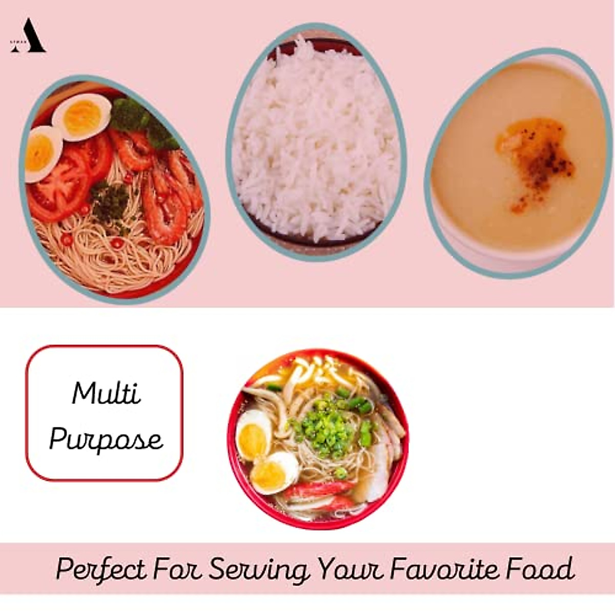 AFWAN Ramen Bowl Set of 4 32 OZ with Large Melamine Bowls Spoons Complete Dinnerware Set with Chopsticks long-lasting Japanese style