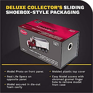 Diecast Masters Peterbilt Model 567 Dump Truck - Metallic Red | Tandem with Pusher Axle - PACCAR Engine, Ox Bodies Stampede Dump Cab | 1:50 Scale Model Semi Trucks | Diecast Model 71077