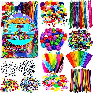 GoodyKing Arts and Crafts Supplies for Kids - 1170Pcs+ Craft Art Supply Kit for Toddlers Kids Craft Supplies & Materials Age 4 5 6 7 8 9 - All in One D.I.Y. Crafting School Supplies (Large)