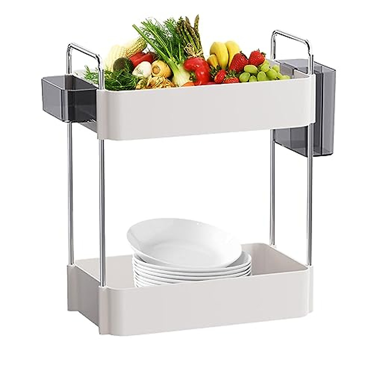 Undersink Organizers, Tainless Under Sink Organizer Shelf With Hooks, Under Sink Storage Kitchen Organiser, Bathroom Counter Organization, Under Sink Organiser Kitchen, Pull Out Medicine Cabinet