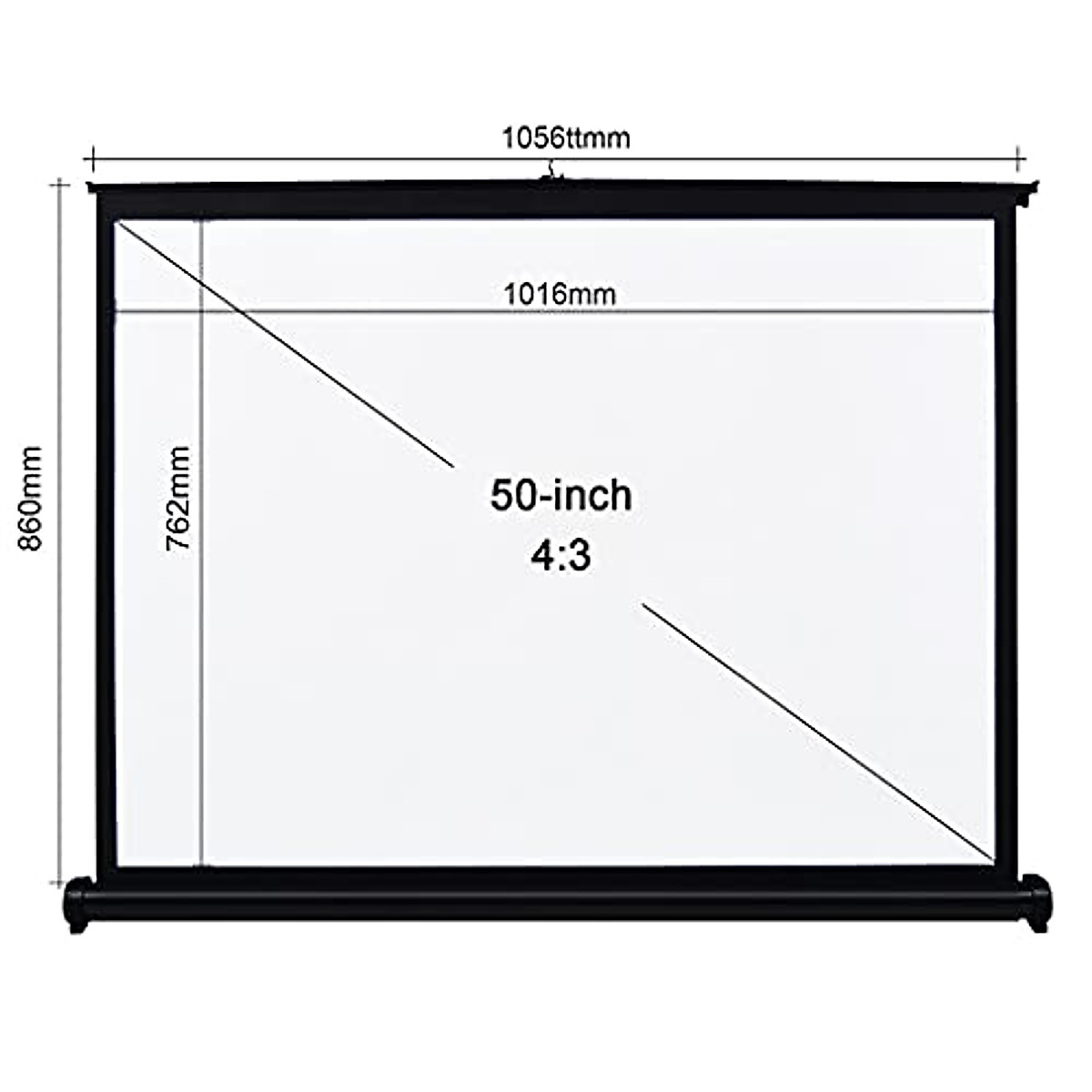 Projector Screen 50 inch Pull Up Folding Projecting Screen Home Theater for DLP Projector Handheld Projector 4:3