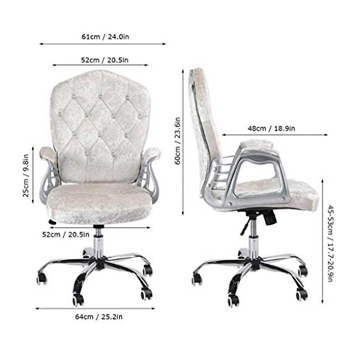 KXDFDC Computer Chair with Adjustable Rotating Velvet Chair Computer Chair Study Office Swivel Chair Home Lift Swivel Chair Desk Chair