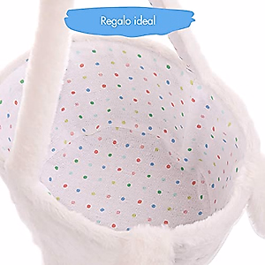 Homarden Plush Bunny Storage Baskets - Foldable Ears Candy Bag Easter Egg Basket - Bunny Basket for Kids - Toy Storage and Candy Bucket for Easter Egg Hunt Play Time or Kids Birthday Party