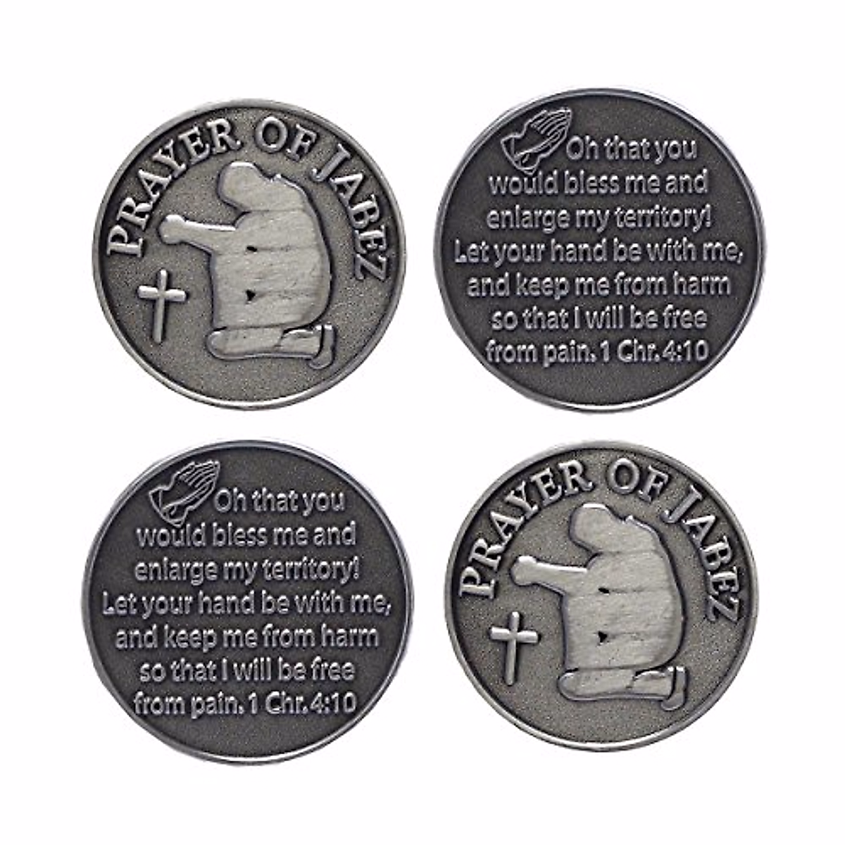 4 Prayer of Jabez Coins Christian Bible Quote (Pkg of 4)