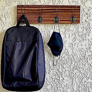 WRIGHTMART Handmade Acacia Hardwood Coat Rack with 4 Hooks, Durable Rustic Wall Mount, Versatile Hanger for Entryway, Bedroom, Bathroom, Farmhouse Boho Decor, 18" Natural Finish