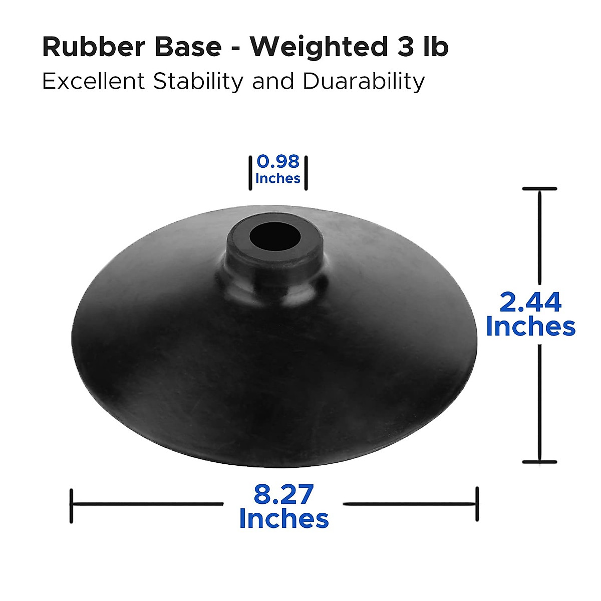 AKA SPORTS GEAR 6 Rubber Bases for Agility Pole | Weave Pole | Socccer Training Pole Base - 3 Pounds Each (6 Bases Only)