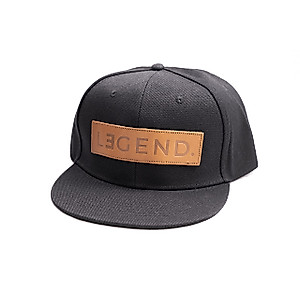 Legend and Legacy Genuine Leather Patch Hats Black Matching Father Son, Each Hat Sold Separately**(Legend - Adult)
