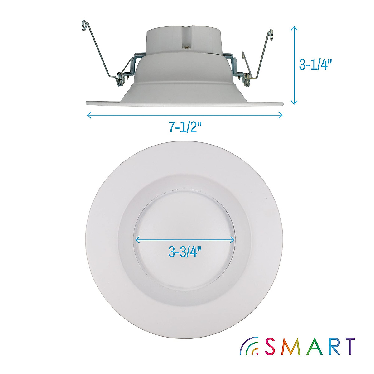 CLEANLIFE Smart LED Recessed Lighting Retrofit Downlight RGB + Tunable White Color Changing WiFi Dimmable LED Can Lights Fits 5 and 6 inch - 12W, 65W Equivalent, App Enabled