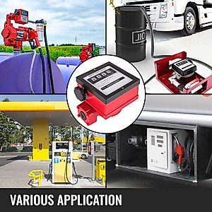 VEVOR Mechanical Fuel Meter 40 GPM Fuel Flow Meter 4-Digital Batch Display Fuel Transfer Meter 1 Inch Diesel Fuel Flow Meter All Fuel Transfer Pumps Gasoline Flow Meter