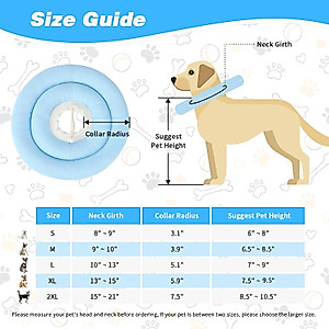 HUMLANJ Soft Dog Cone Alternative After Surgery, Comfortable Adjustable Dog Recovery Collars & Cones, Waterproof Elizabethan Donut Collar for Small Dogs to Stop Licking