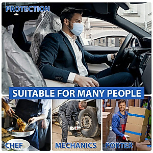 HappyBeeYo 100PCS Universal Car Disposable Plastic Seat Cover 3.2 Pounds,Mechanic Valet Clear Protective Films Waterproof Oil-Proof Dust-Proof 59"x 31.5"