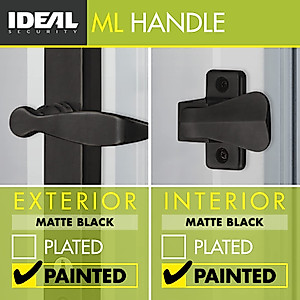 Ideal Security Door Lever with Deadbolt Lock for Out-Swinging Doors, Matte Black