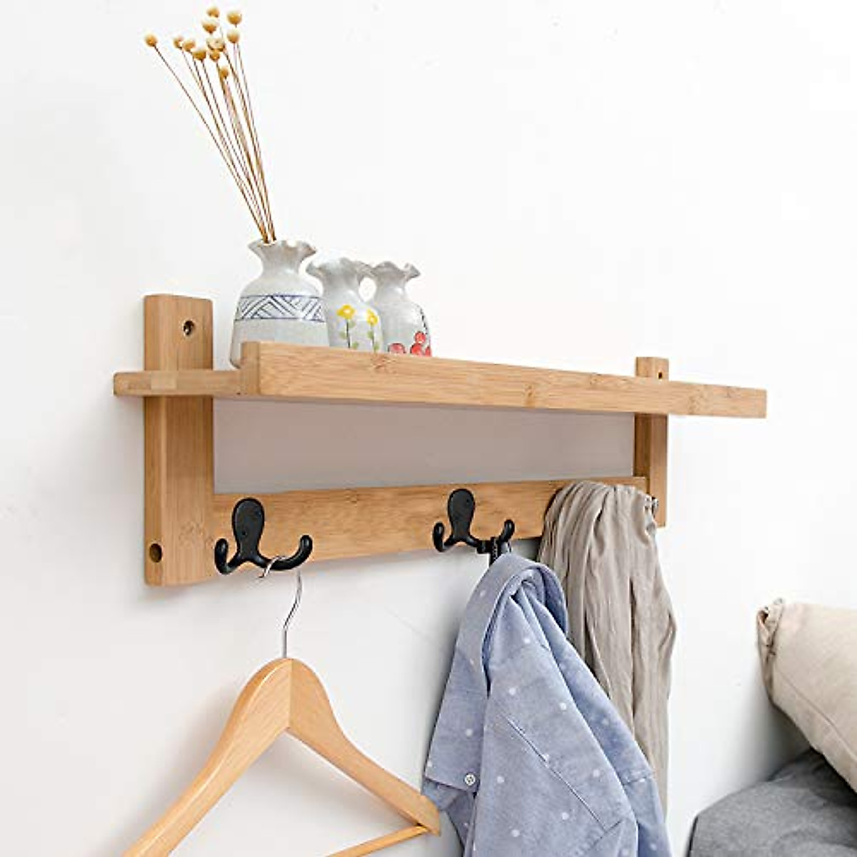 IBosins 8 Pack Heavy Duty Double Prong Coat Hooks Wall Mounted with 16 Screws Retro Double Hooks Utility Hooks for Coat, Scarf, Bag, Towel, Key, Cap, Cup, Hat