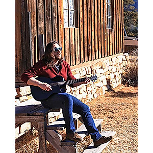 Journey Instruments Carbon Fiber Travel Guitar – OF660M Traveling Acoustic Guitar with Collapsible Patented System – Portable Backpack Case (Matte Black)