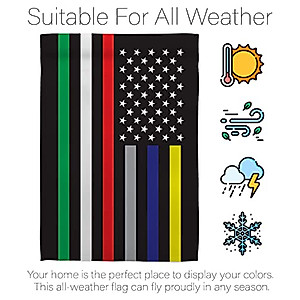 Americana Home & Garden US First Responders Line Garden Flag EMT Paramedic EMS Nurse Emergency Medical Technician Supoort House Decoration Banner Small Yard Gift Double-Sided, Made in USA