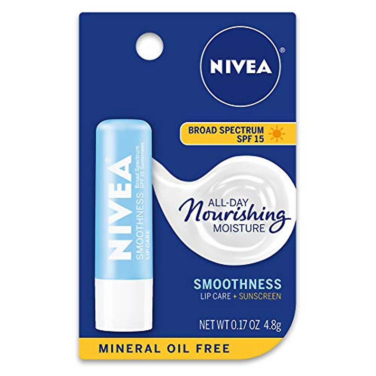 NIVEA Smoothness Lip Care SPF 15 Carded, 1 Count, Pack of 6