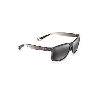 Maui Jim Men's Huelo Polarized Sport Sunglasses, Translucent Grey/Neutral Grey, Medium