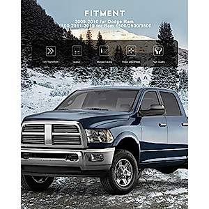 OCPTY Tow Mirrors Power Heated Left Driver Right Passenger Side Towing Mirrors Fit for 2009-2010 for DODGE for Ram 1500 2011-2016 for Ram 1500 2500 3500 with Turn Signal Puddle Light with Black