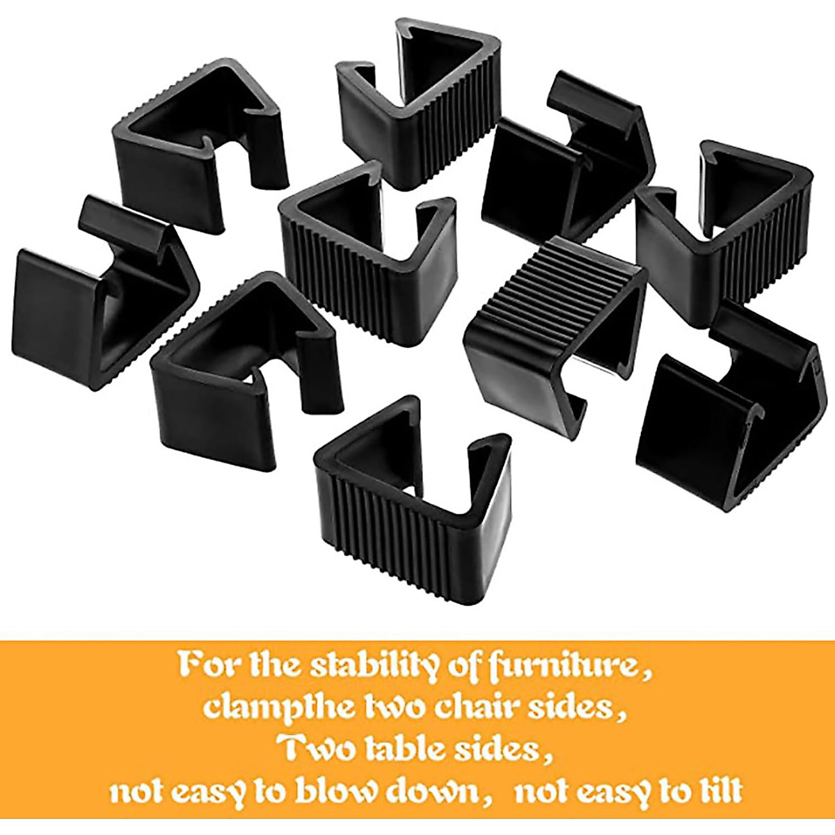 Maxmoral 4PCS 5.25CM/2Inch Wicker Chair Fastener Outdoor Furniture Clamp Black Patio Sofa Clamp Suitable for Fixing Combination Patio Furniture Sofa and Balcony Chair