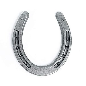 The Heritage Forge Steel Horseshoes Set for Horses, Crafts, Decorations and Backyard Games - Plain Shoe Size 0 - Sand Blasted 10 Shoes