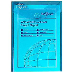 Snopake A7 Polyfile P Portrait Popper Wallet with Press Stud Closure [Pack of 5] Electra Assorted [13300]