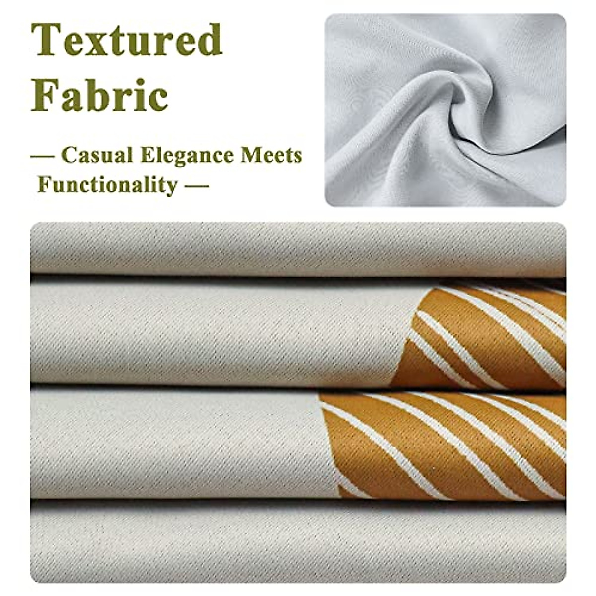 ZYLLGLOW 2 Panel Mid Century Modern Curtain Set Thick Cotton Boho Curtain Blackout for Bedroom Boho Decor for Living Room