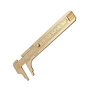 Kadimendium Vernier Caliper Double Scale Brass Sliding Gauge High Precision Measurement Fine Adjustment Ruler Measuring Tool Scales(100mm)