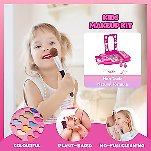 Barbie Beauty Vanity Set with Light-Up Mirror, Includes Lip Gloss, Eye Shadow, Brushes, Nail Polish, Accessories, and More! Ages 3+ Perfect for Parties, Sleepovers, and Makeovers, by Townley Girl