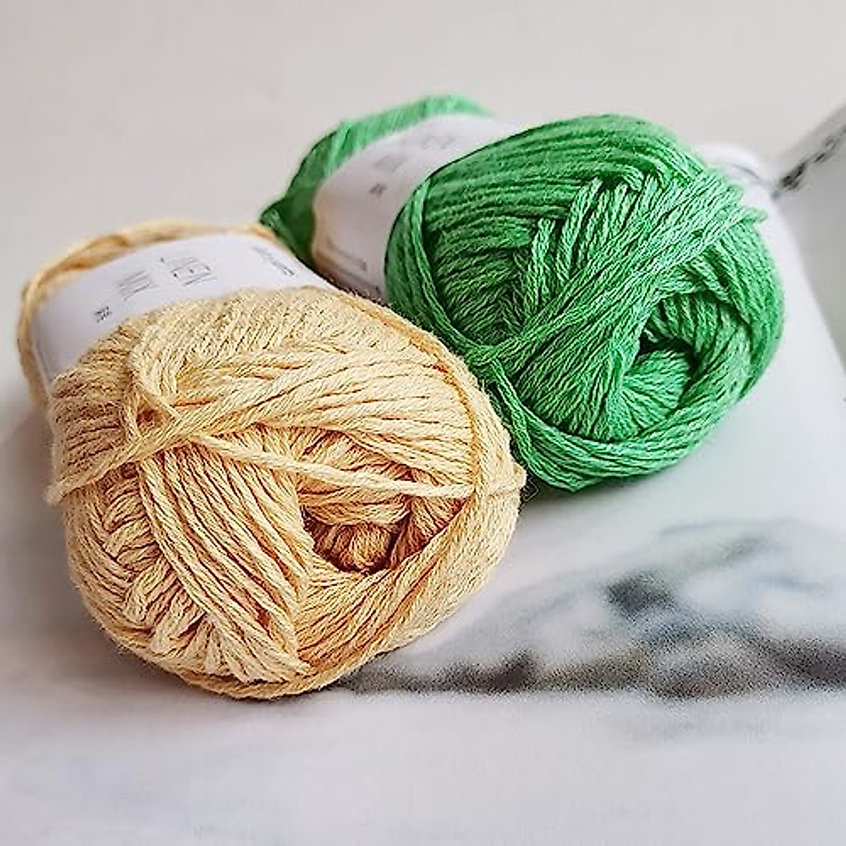 Yarn Ave 2 Balls/100g Linen Mix 19% Linen 44% Cotton 37% Viscose Soft Blended Yarn for Knitting and Crocheting Tops, Vests, Baby Projects, Fingering Weight Summer Yarn (#06 Lavender)