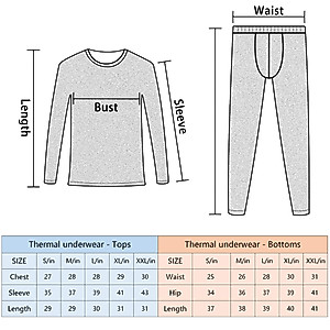 DIKAMEN Men's Thermal Underwear Fleece Lined Performance Fleece Tactical Sports Shapewear Thermal Set (Grey, Large)