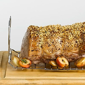 Nifty Expandable Roasting Rack – Easy-Grip Handles, Multipurpose Cooking Accessory, Chrome-Plated Steel, Dishwasher Safe, Heavy-Duty Design for Turkey, Ham, Goose, or Roast