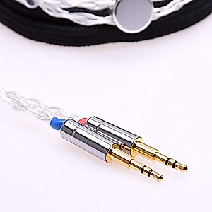 GAGACOCC Black sleeve 8 Cores Headphone Upgrade Silver Plated Cable 2x 2.5mm plug For Hifiman HE1000 HE400S He400i HE-X HE560 Oppo PM-1 PM-2 (1.8m (6feet), 4.4mm balance)