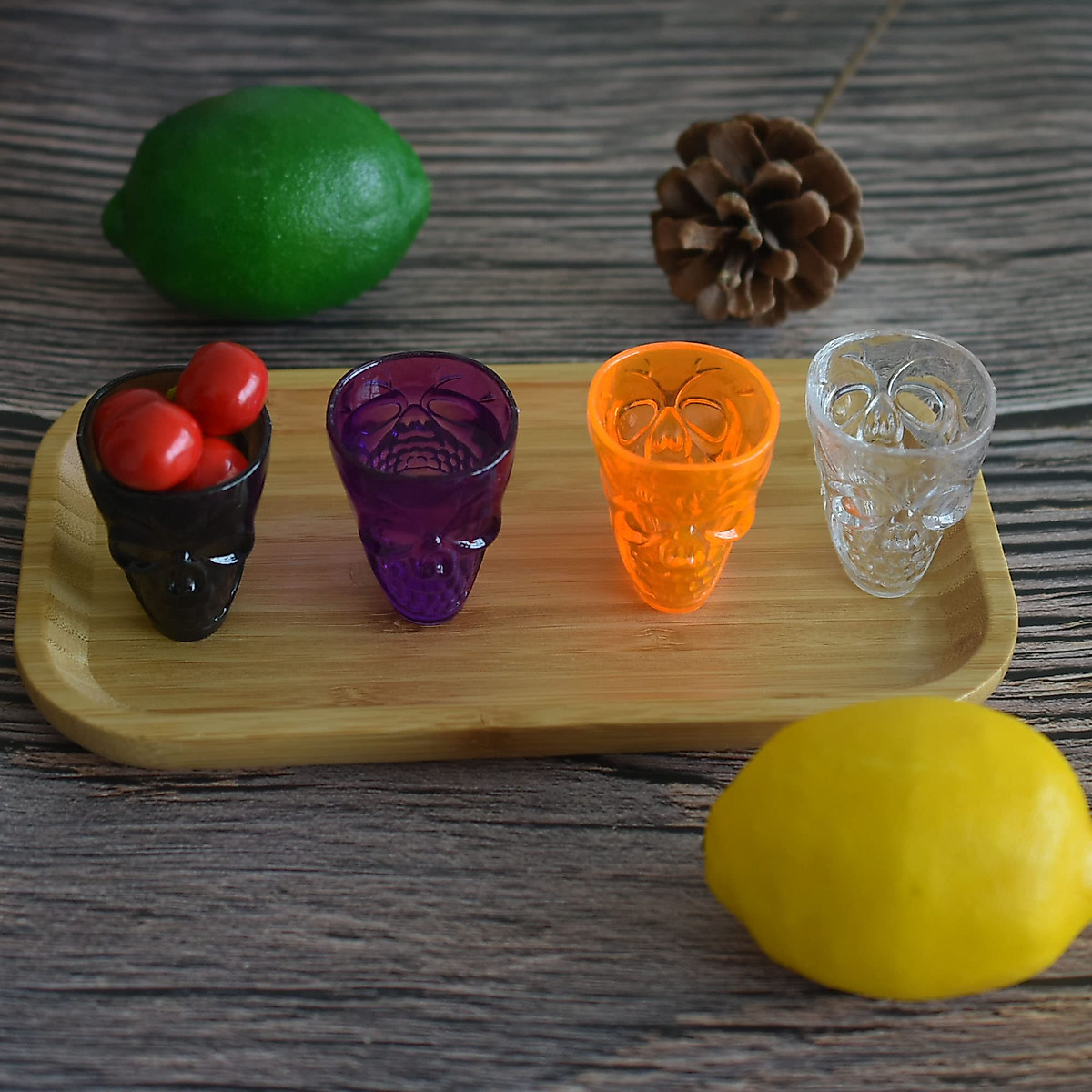 X-SHIYUN Halloween Skull Party Favor Shot Glasses 1.86 oz/ 55 ml Unbreakable Skull Shot Cups Plastic Halloween Cups for Spirits Vodka Halloween Party Decoration Supplies（16PCS）