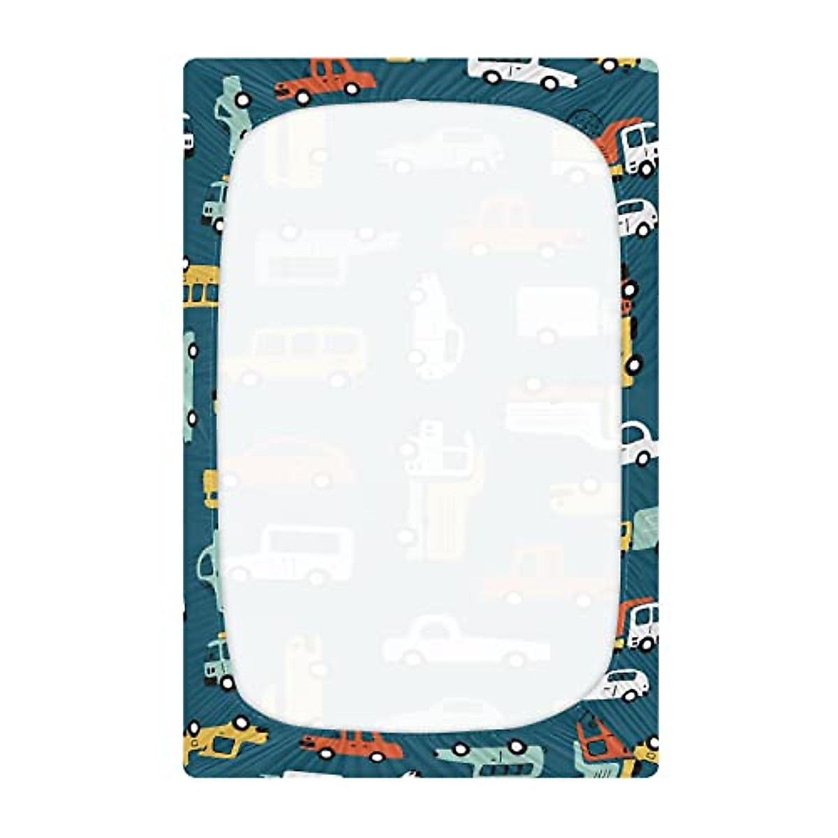 Fitted Playard Sheets Mini Crib Sheets Stretchy for Baby Girls Boys Car Childish Truck Soft Neutral