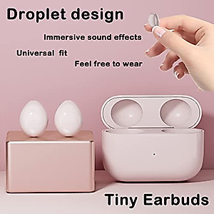 Xmenha Single Beige Wireless Smallest Invisible Earbuds Hidden for Work Bluetooth Invisible Hidden Headphones Mini Micro Tiny Earbuds Small Ear Canals