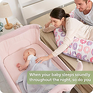 Unilove Hug Me Plus 3-in-1 Bedside Sleeper & Portable Bassinet for Newborn, Plum Pink