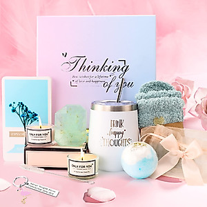 ENKUY Valentine's Day Gifts for Women, Mother Day Gift, Wine Tumbler Set, Thinking of You Gifts for Women, Stress Relief Gift for Women, Wife, Sister, Best Friend