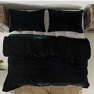 Labhanshi 3 Pieces Set Luxury Crushed King Size Moss Green Velvet Duvet Cover Boho Bedding UO Comforter Cover Donna Cover Quilt Cover Duvet Velvet Bedding King Size
