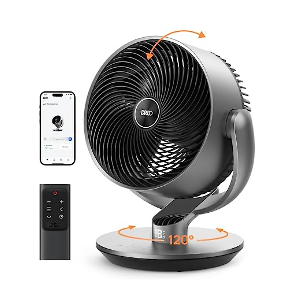 Dreo Smart Fans for Bedroom, 11 Inch, 25dB Quiet DC Room Fan with Remote, 120°+90° Oscillating Fan & Tower Fan 42 Inch Pilot Max, 2023 Upgraded Smart Fans for home
