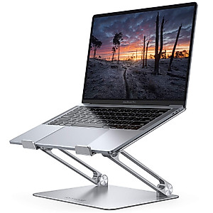 Lamicall Laptop Stand, Adjustable Notebook Riser - Foldable Portable Ergonomic Computer Desktop Laptop Holder for Desk, Compatible with MacBook Air Pro, Dell XPS, HP (10-17") - Silver