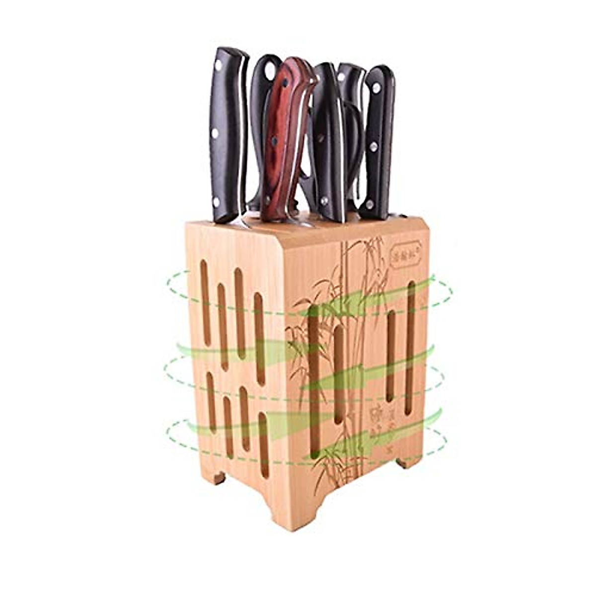 KGEZW Wood Kitchen Knife Holder Bamboo Multifunctional Storage Rack Household Knife Block Wall Mount Kitchen Knife Storage Tool