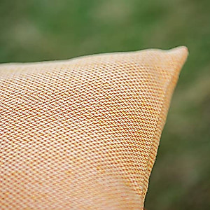 HPUK Outdoor Waterproof Throw Pillow Covers Pack of 2, 18x18 Inch Decorative Garden Cushion Covers for Patio Tent Balcony Bench Tent Couch Sofa, Solid Accent Pillow Covers, Yellow