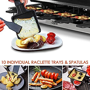 Artestia Raclette Table Grill,1500W Raclette Grill,10 Paddles Korean Bbq Grill,Cheese Raclette with Grill Stone and Non-Stick Reversible Aluminum Plate for Parties Family