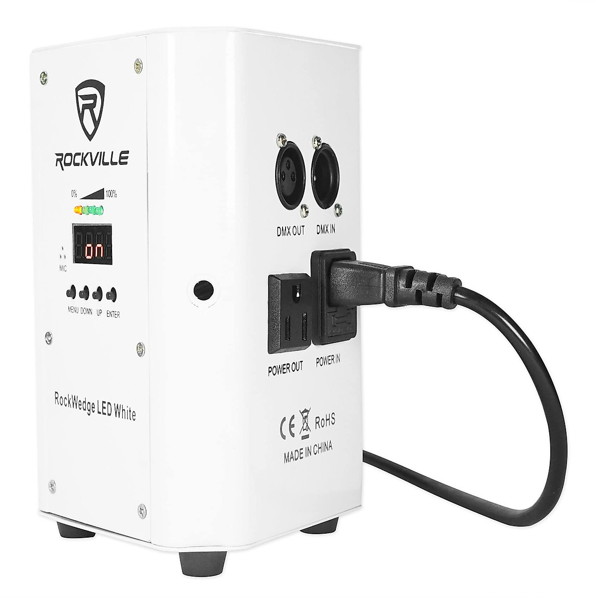 2 Rockville RockWedge LED RGBWA+UV Rechargeable Wireless DMX White Par Up-Lights