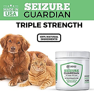 Seizure Support and Calming Aid for Dogs and Cats - All Natural Epilepsy and Seizure Aid. Hemp, Ashwagandha, Blue Vervain, Valerian, L-tryptophan, L-Taurine, Chamomile, Milk Thistle, Turmeric.