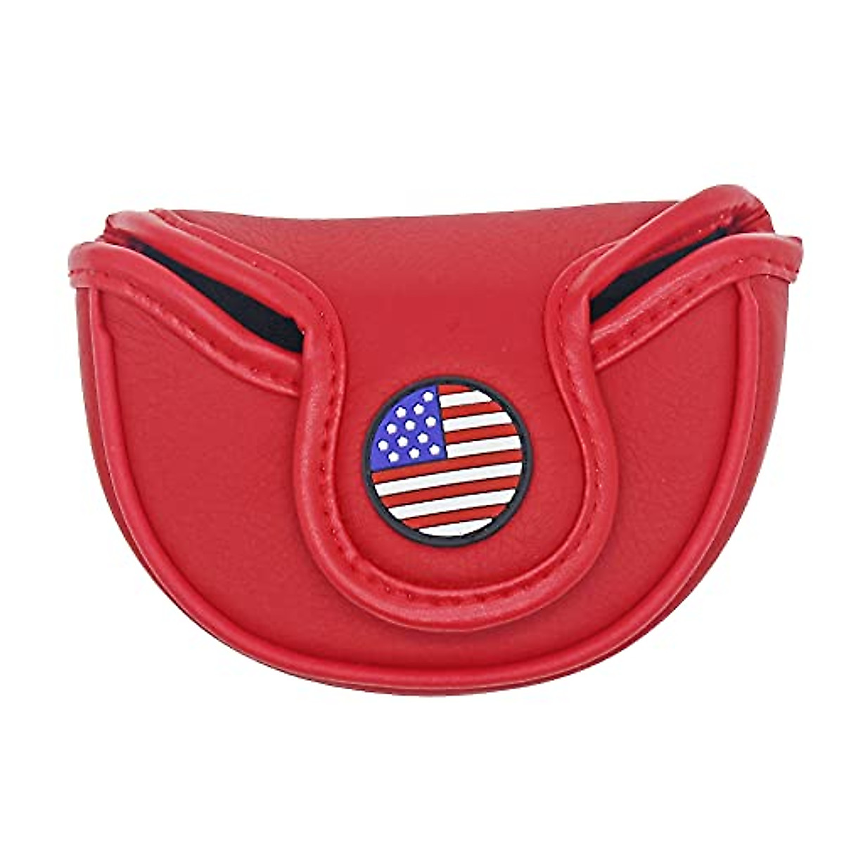 HISTAR Pebble Beach Magnetic Closure Golf Small Mallet Shaped Putter Cover for Scotty Cameron (Red)